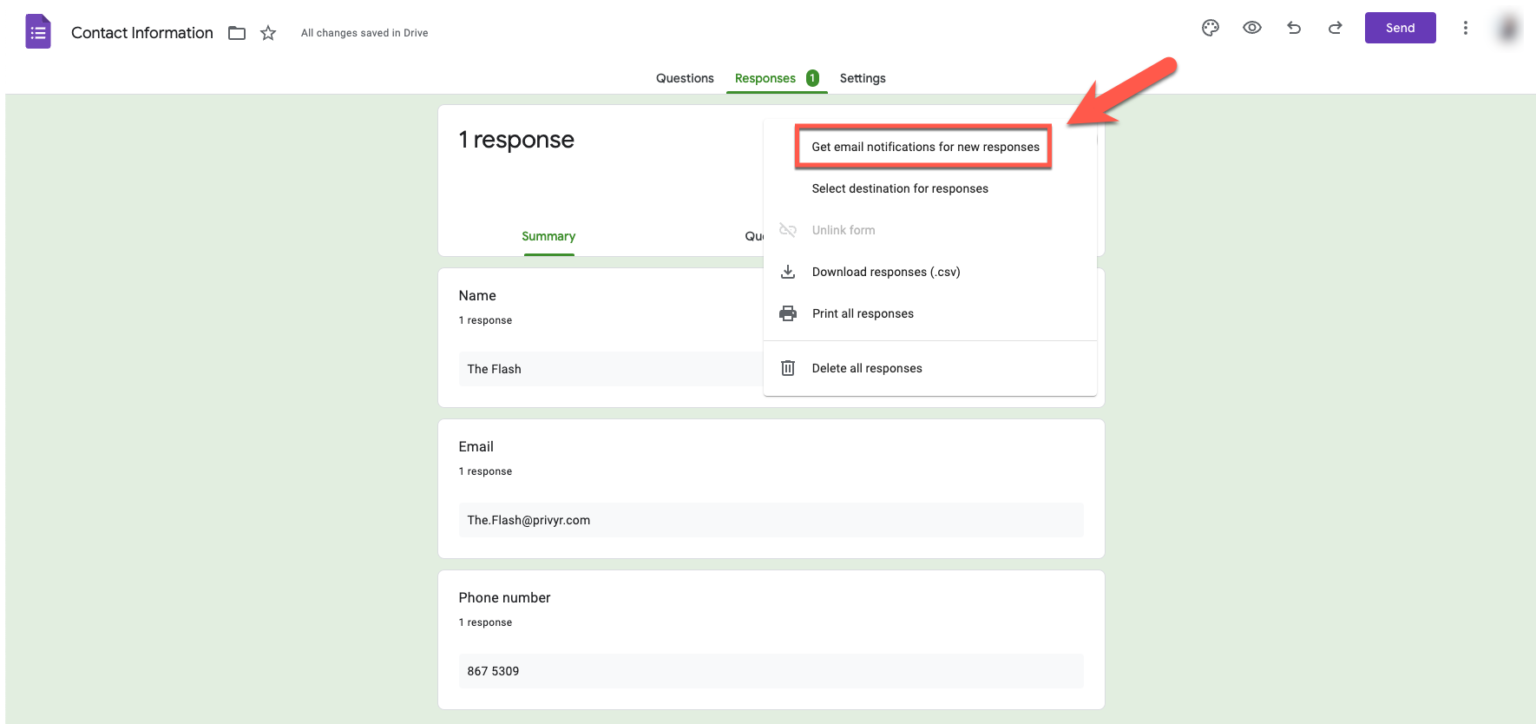 How to get a notification when a Google Form is submitted