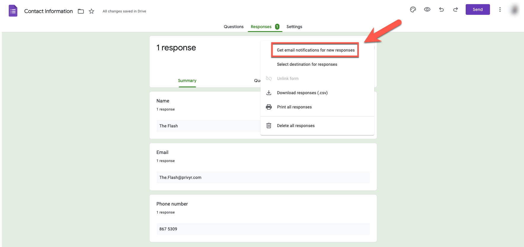 How to get a notification when a Google Form is submitted