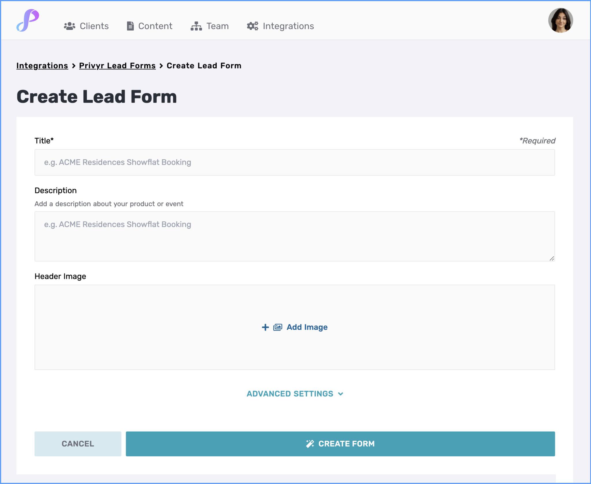 Create & Manage Privyr Lead Forms on Web