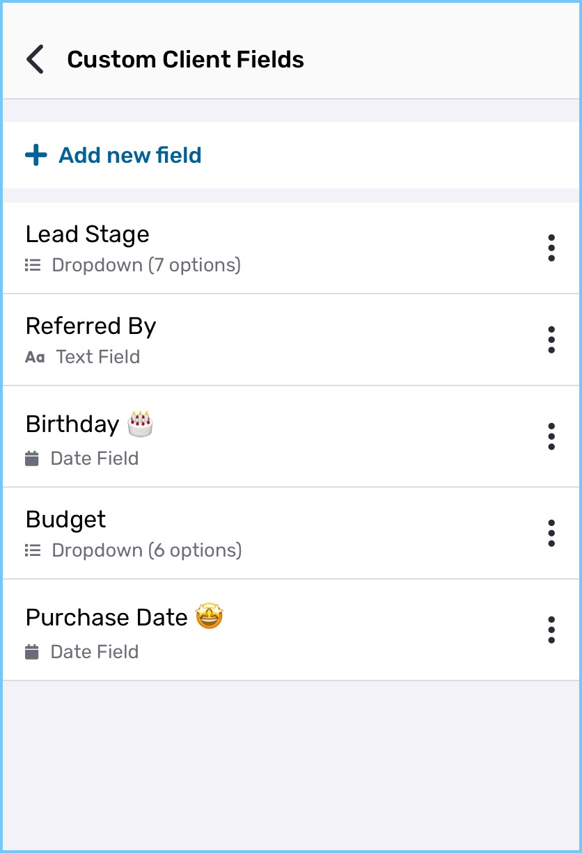 Create Custom Client Fields Like Birthday, Budget, and Lead Stage