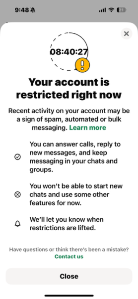 "Your account is restricted now" WhatsApp notification fix - Privyr Blog